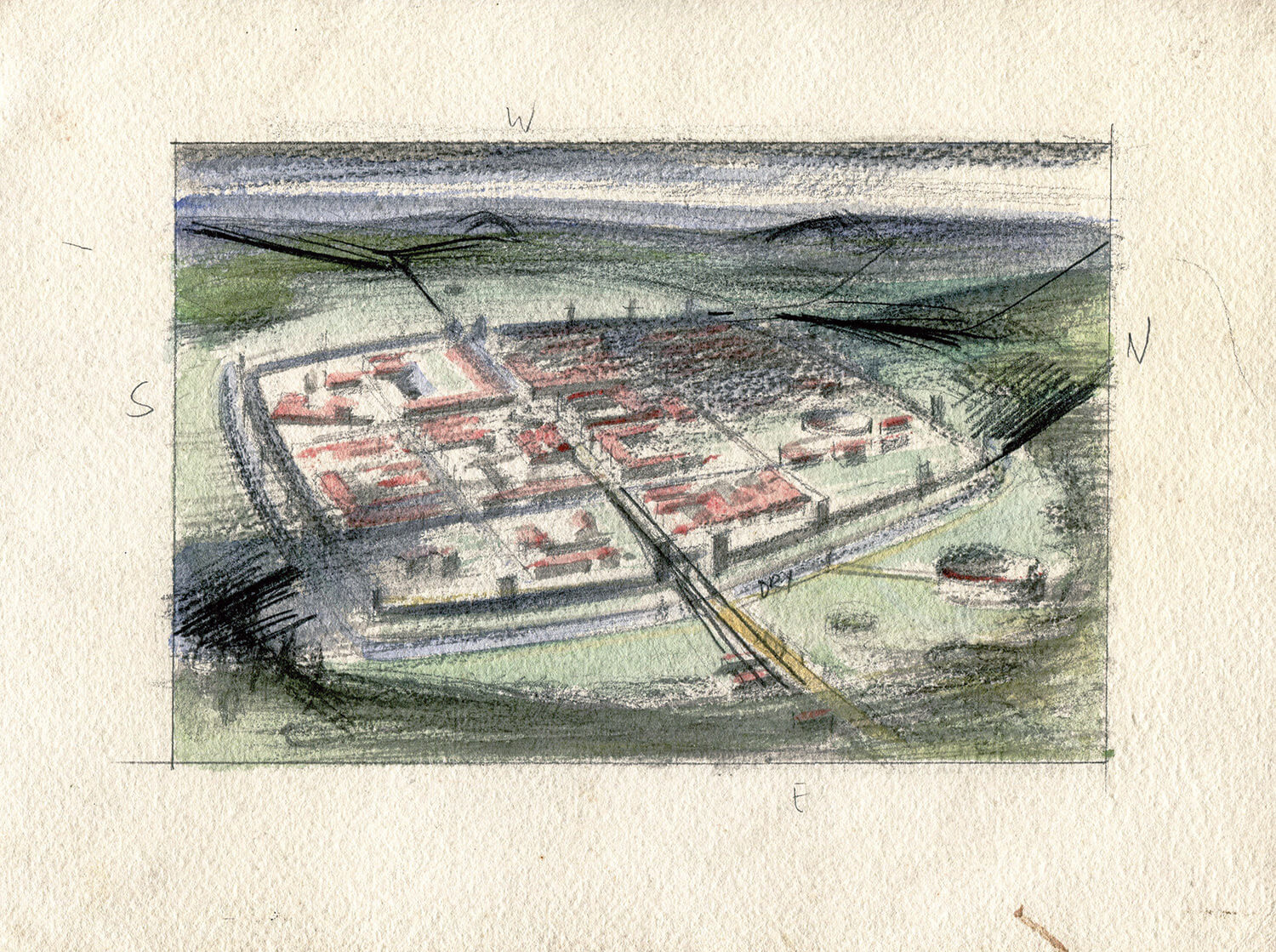 Study For A Reconstruction Of A Roman Fort Modern British Art Gallery