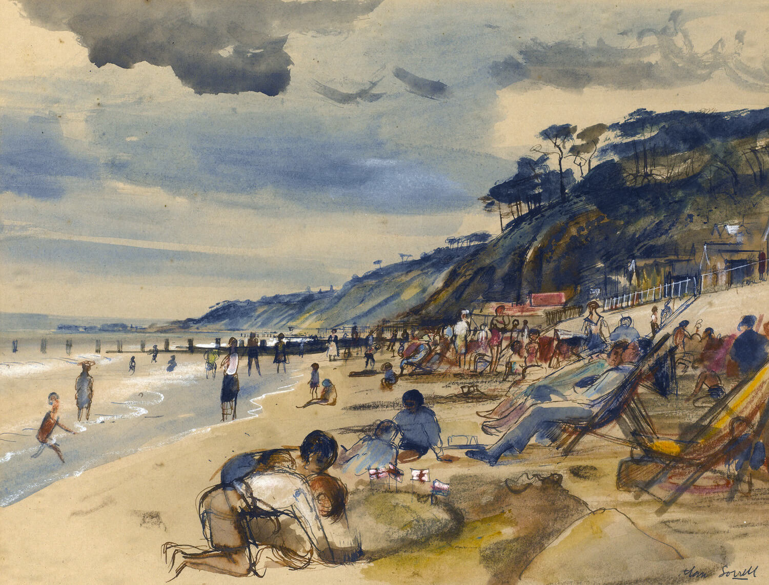 The Beach at Southend, circa 1950 - Modern British Art Gallery