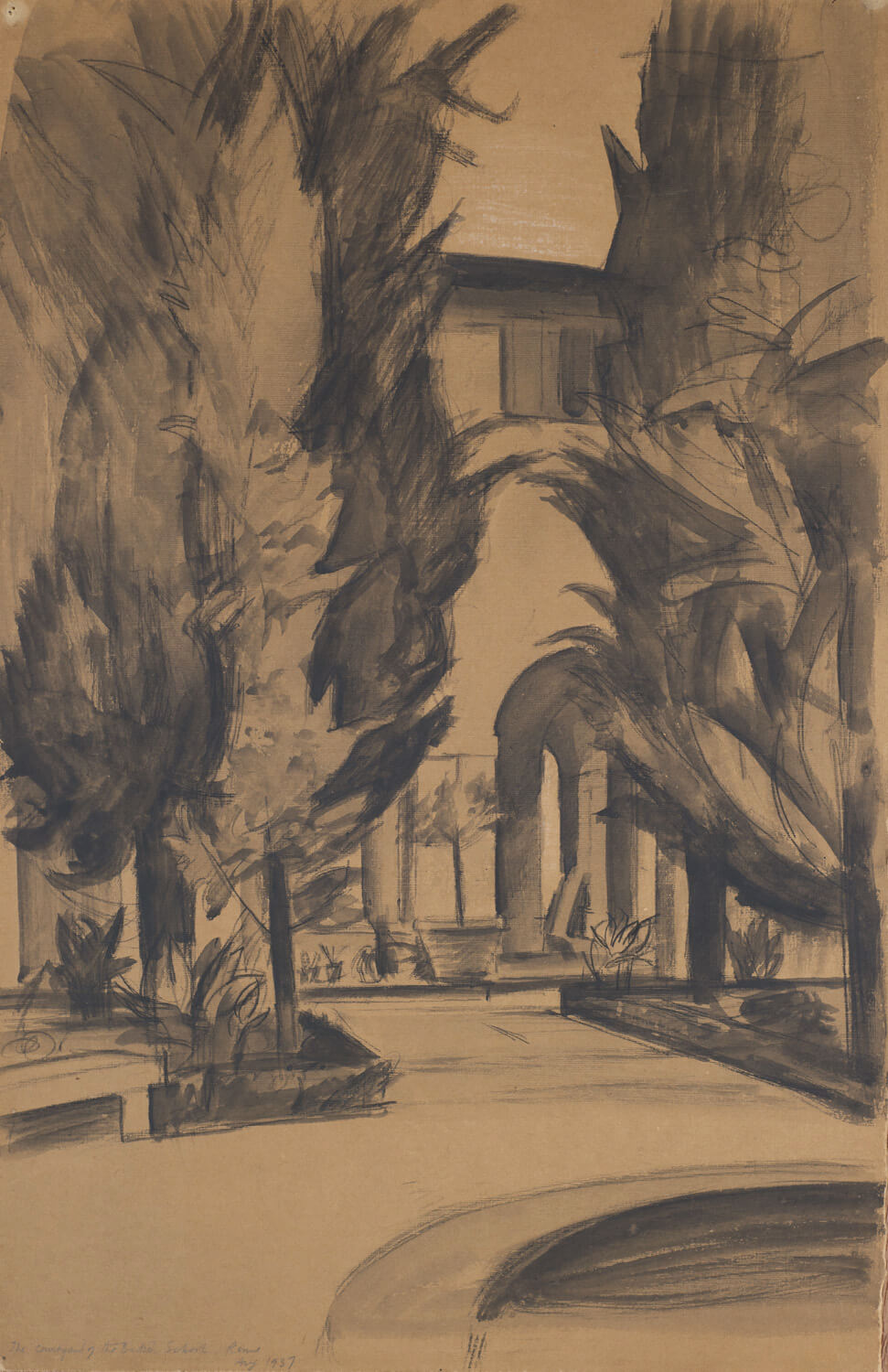 The Courtyard of The British School, Rome, Aug 1937 - Modern British ...