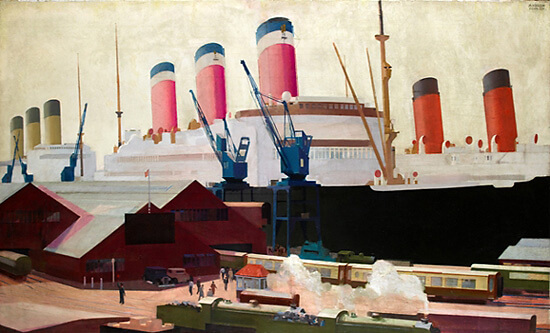 Ocean Liner, Southampton Docks, mid 1920's - Modern British Art Gallery