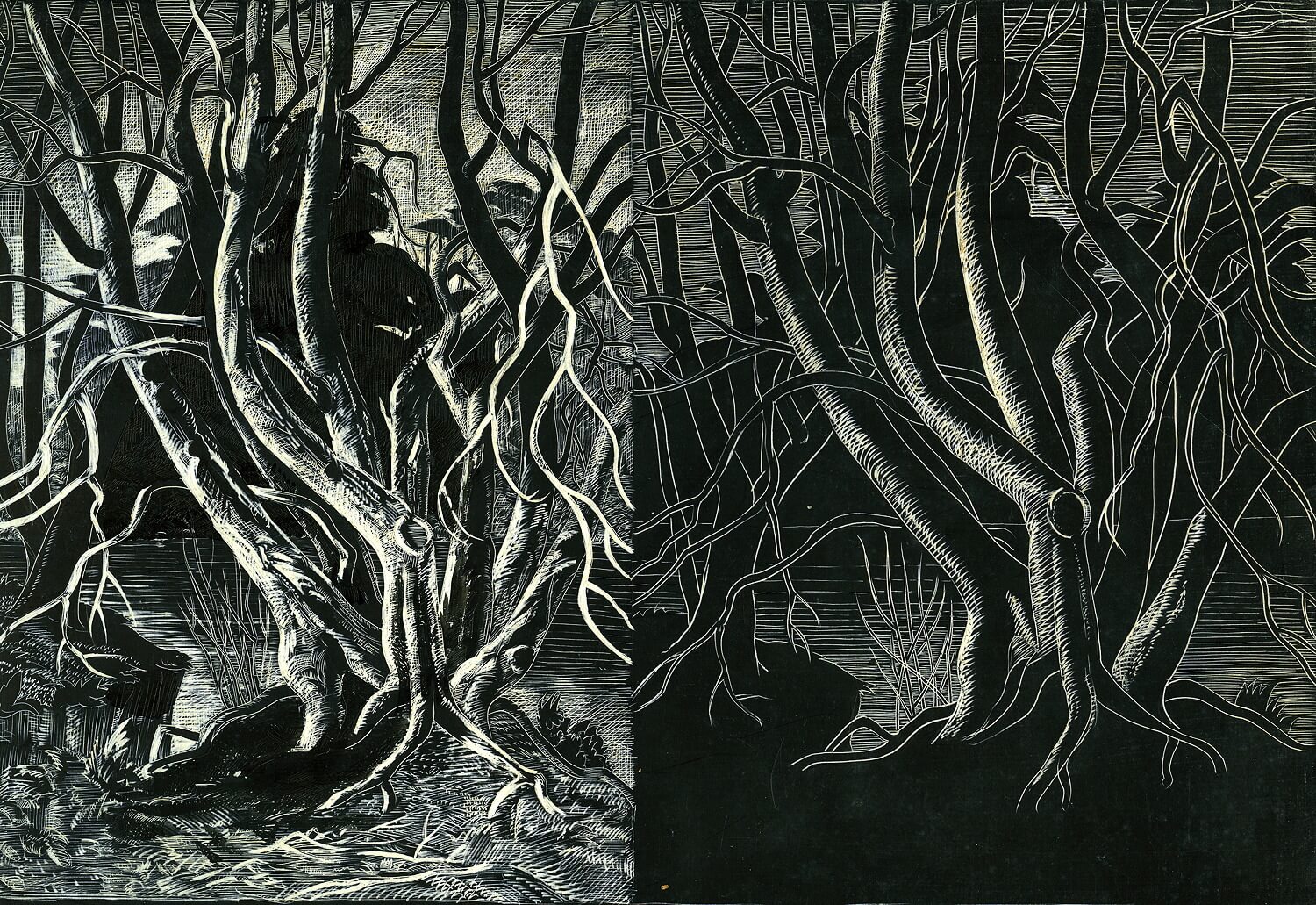 Trees by a Riverbed - Modern British Art Gallery