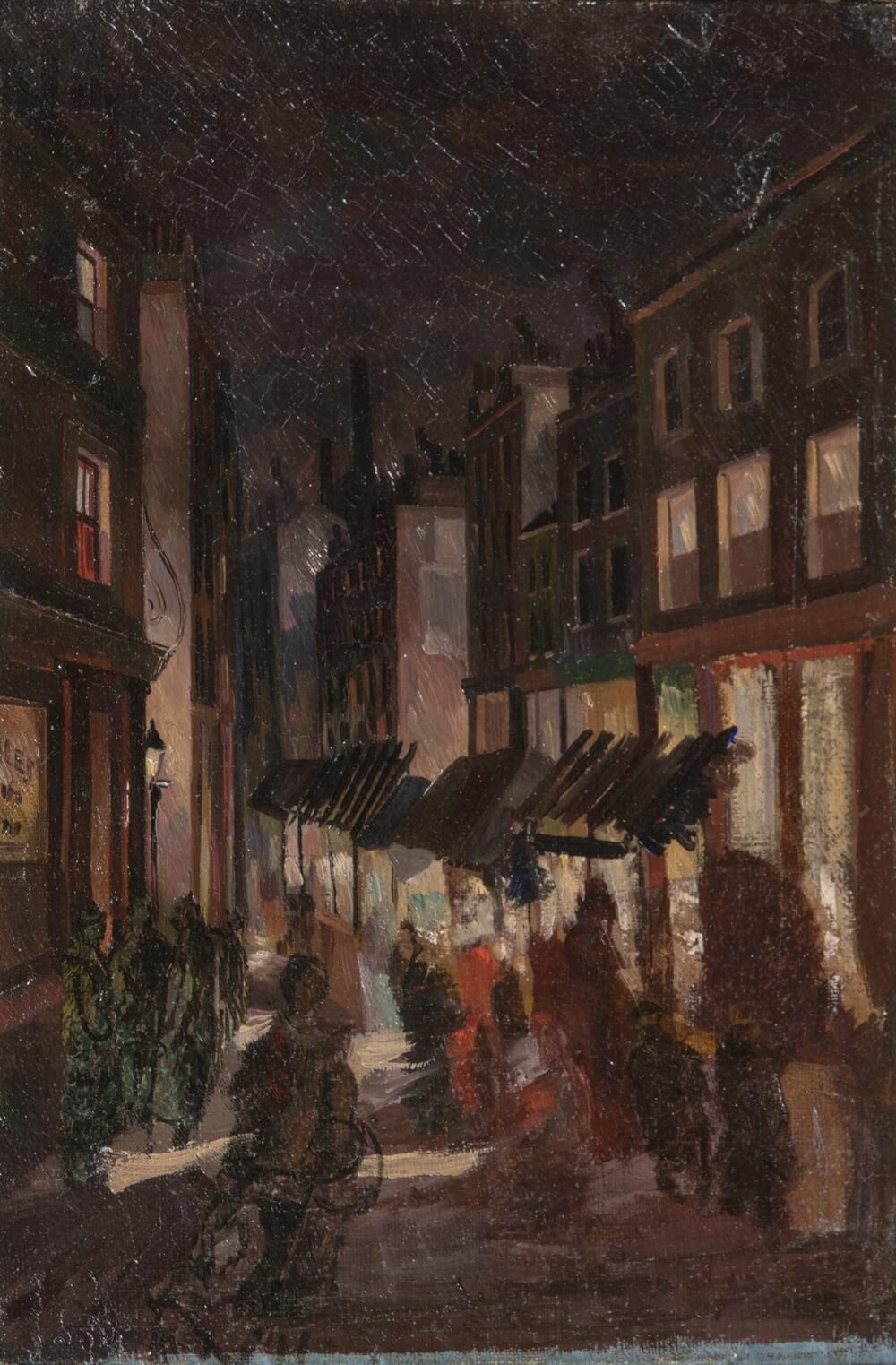 East end of London, night time street scene, late 1920's - Modern ...