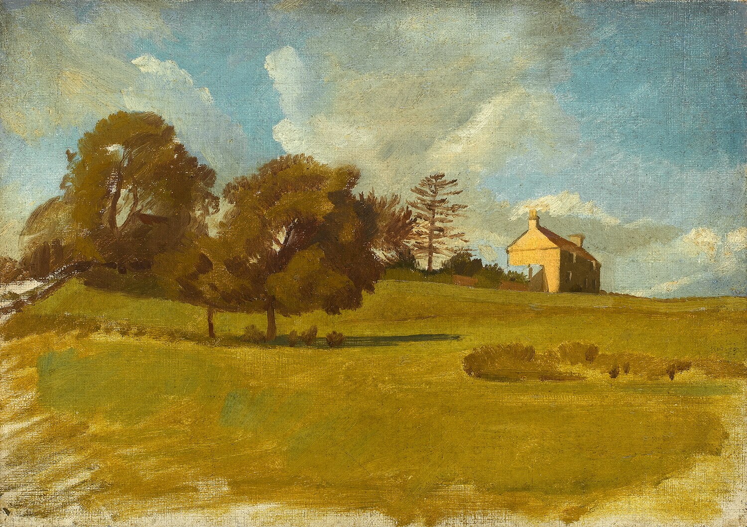 Distant view of Cotswolds Farm cottage, late 1920s - Modern British Art ...