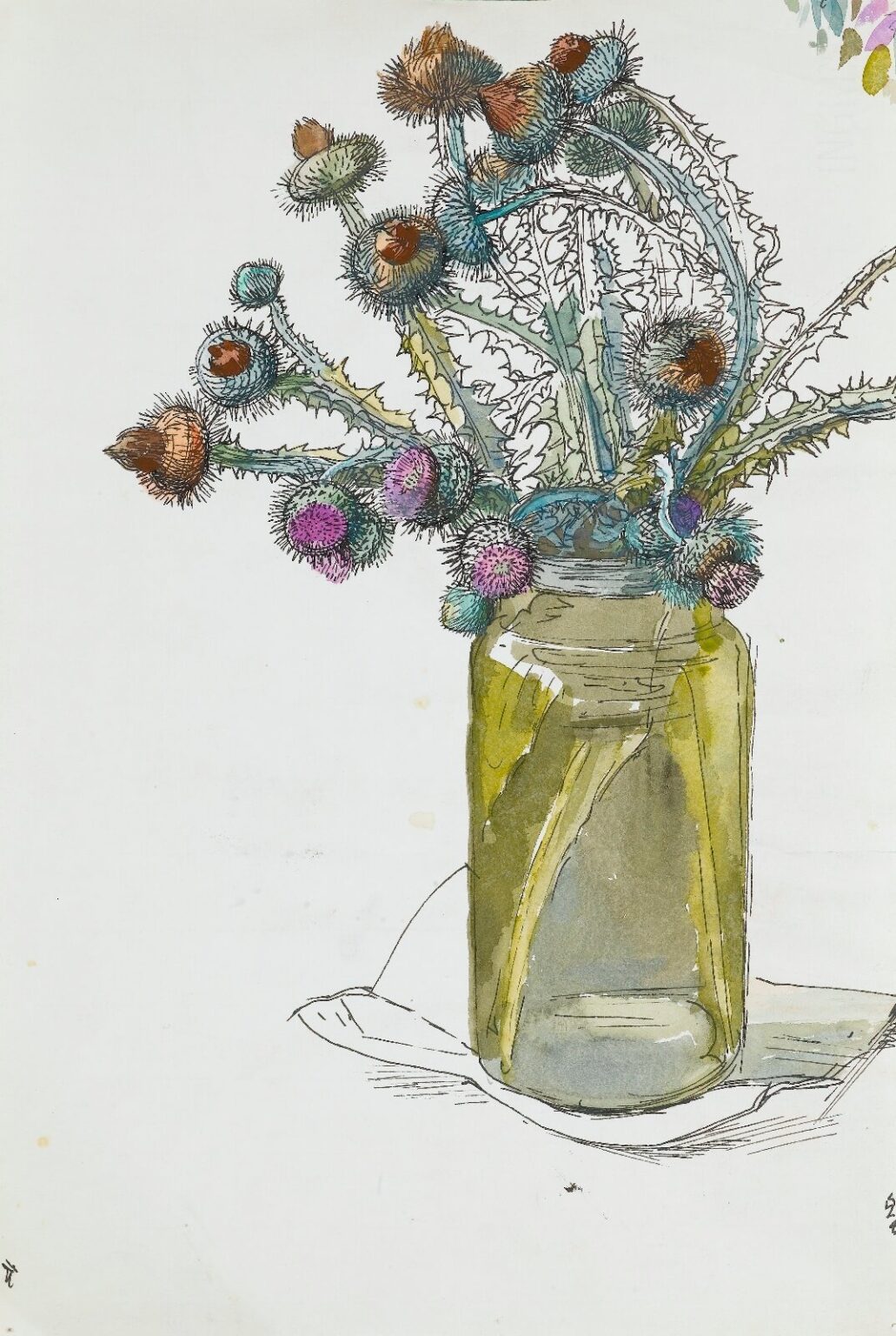Study of Anemones in a decorated vase - Modern British Art Gallery