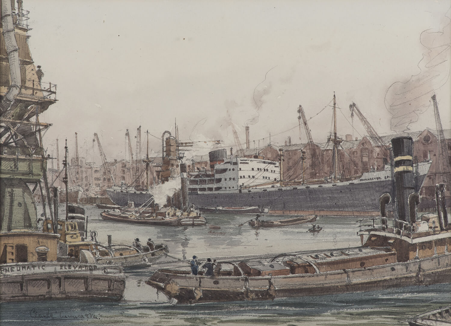 Manchester Spinner in Manchester Docks, circa 1955 - Modern British Art ...