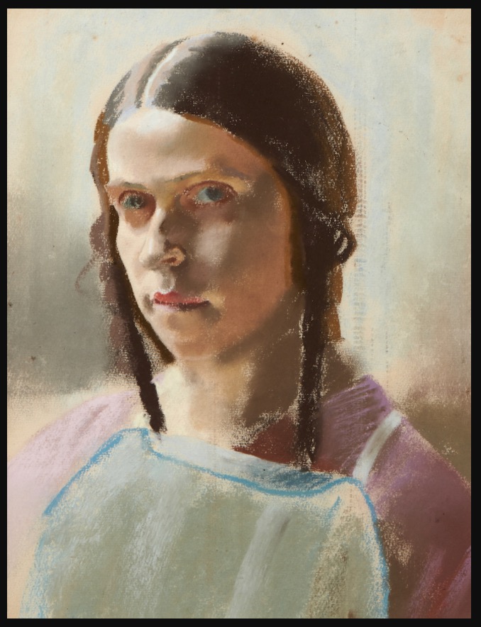 Self-portrait with Pig Tails, c.1920 - Modern British Art Gallery