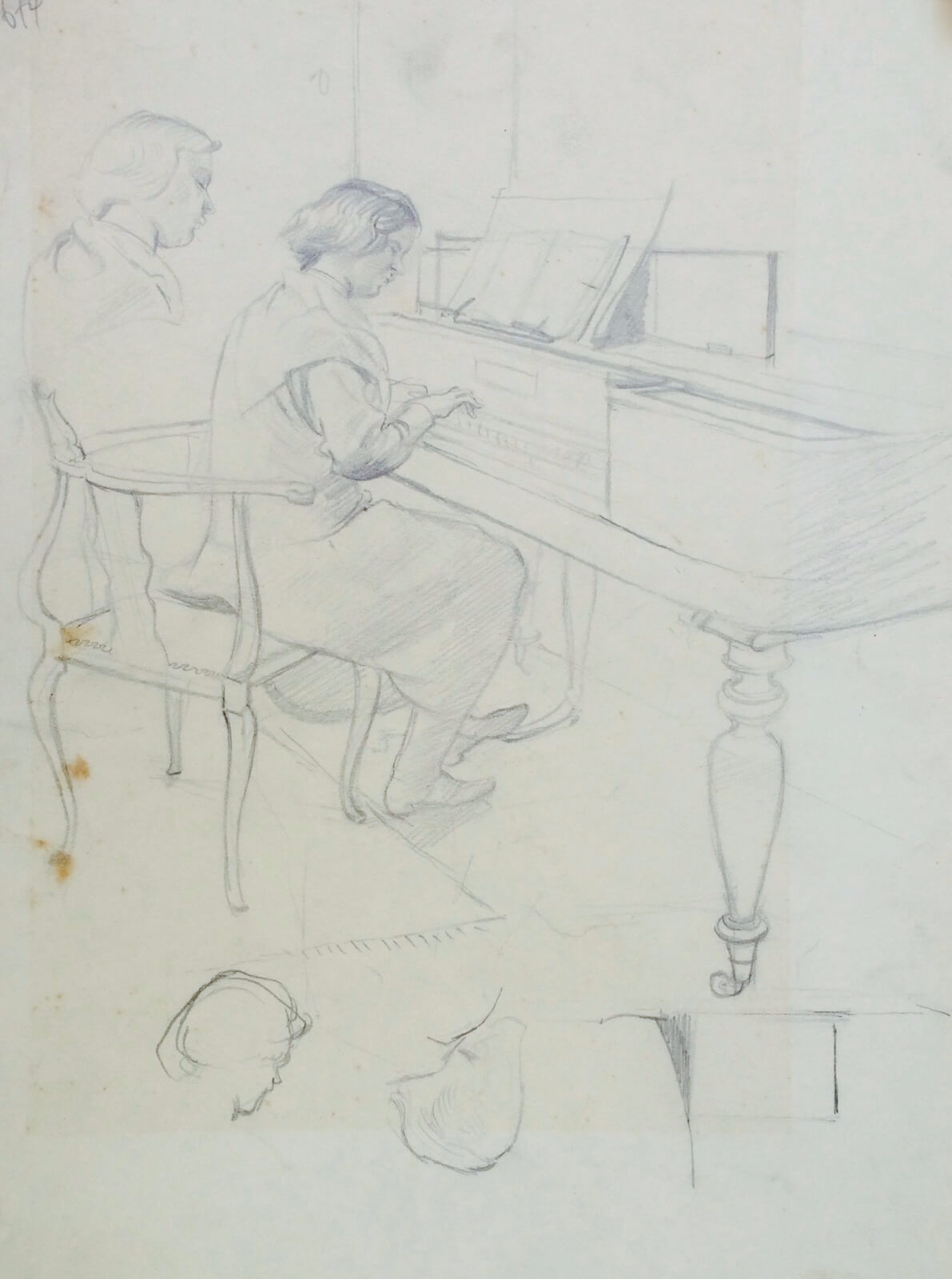 Sketch of Marjorie at the Piano, c. 1924 - Modern British Art Gallery