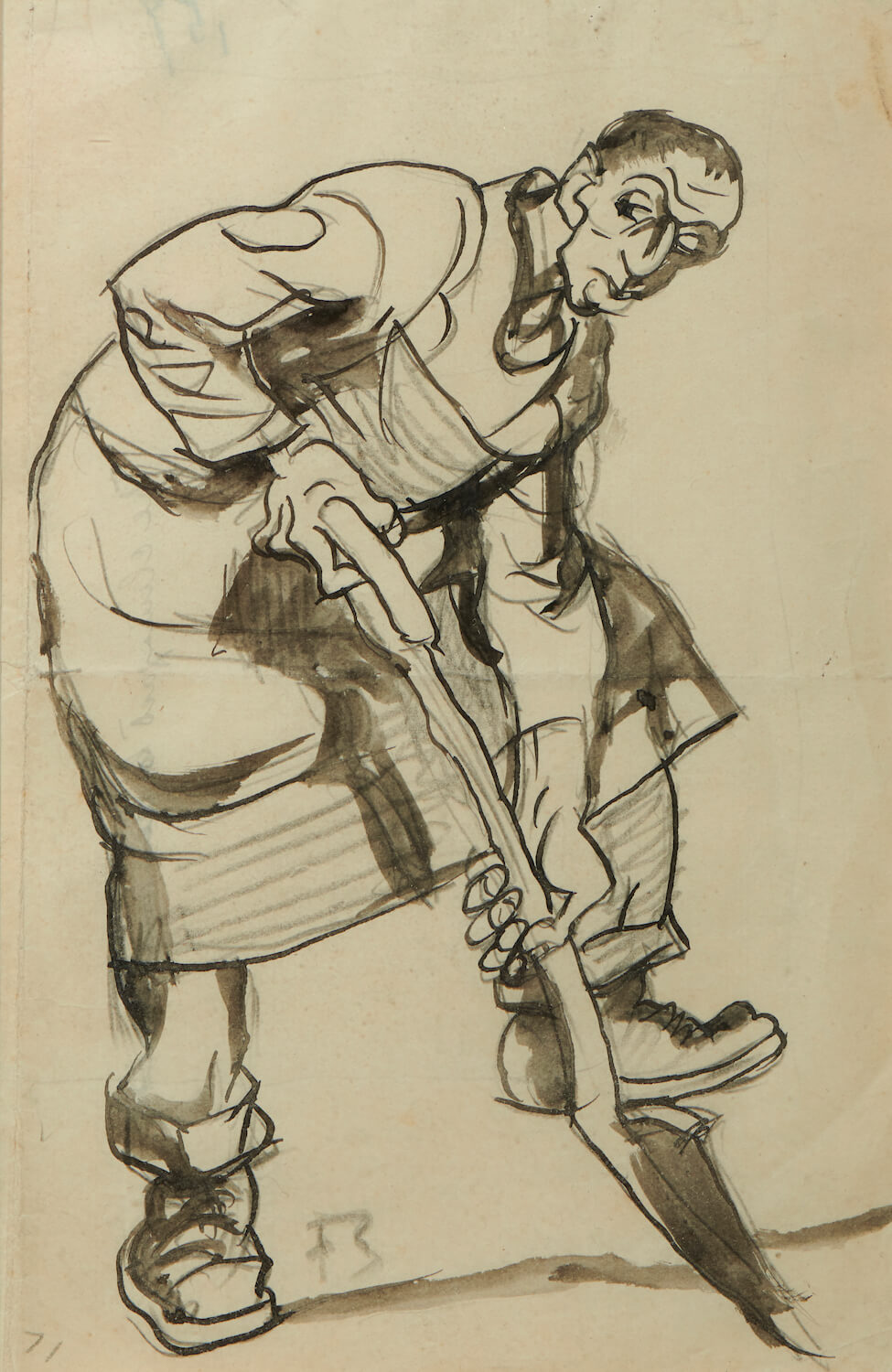 Sketch of a Man Digging - Modern British Art Gallery