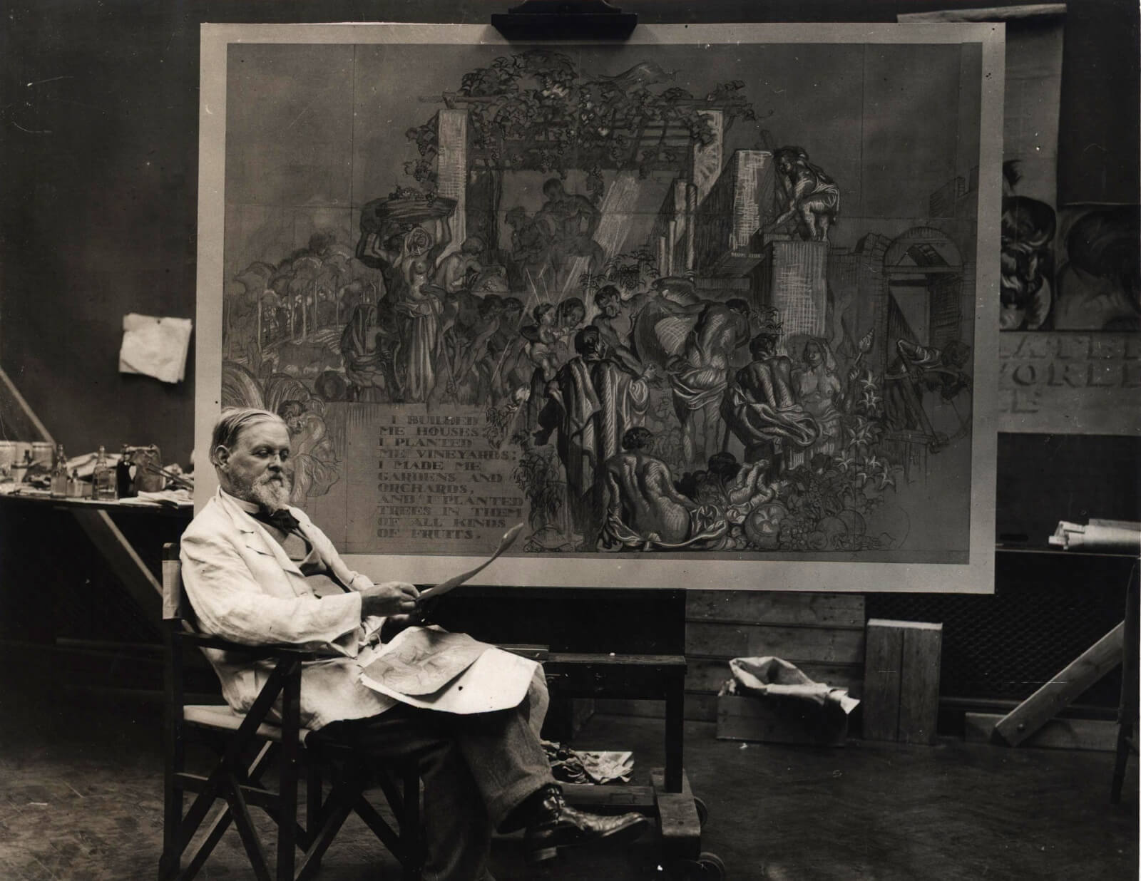 The artist working on a study for Rockefeller Murals - Modern British ...