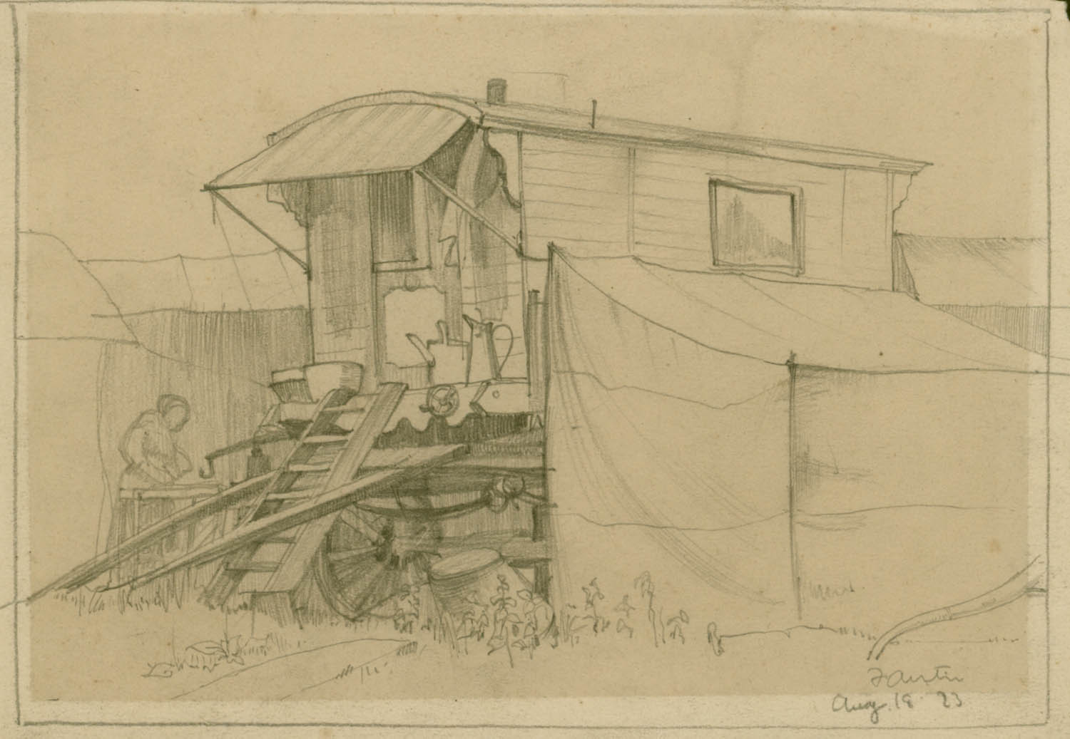 Circus caravan, Leceister, circa 1921 - Modern British Art Gallery