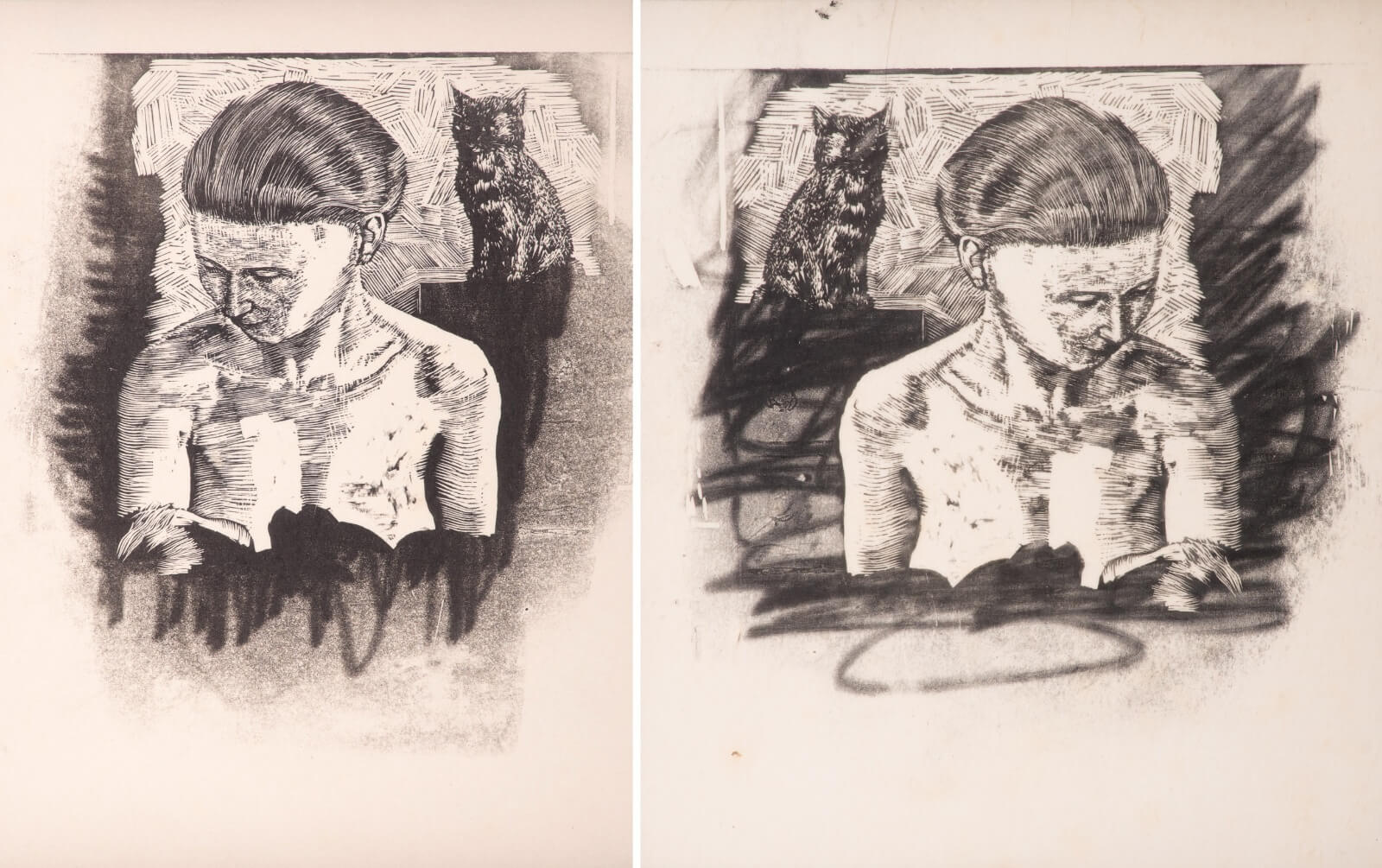 Nursing Mother, c. 1938, set of 2 - Modern British Art Gallery