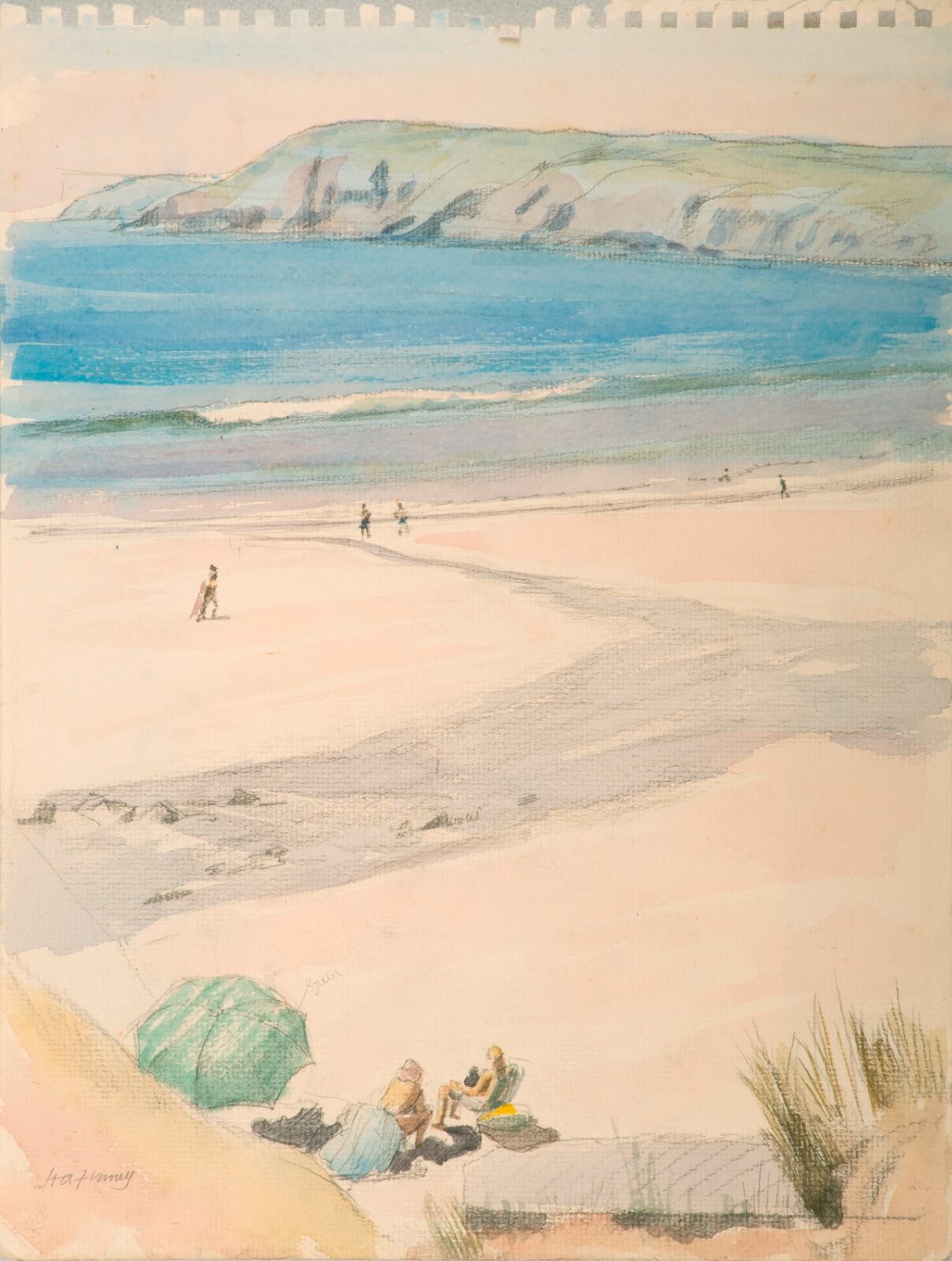 Cornwall Happy Days, Cornish Coast and Sands - Modern British Art Gallery