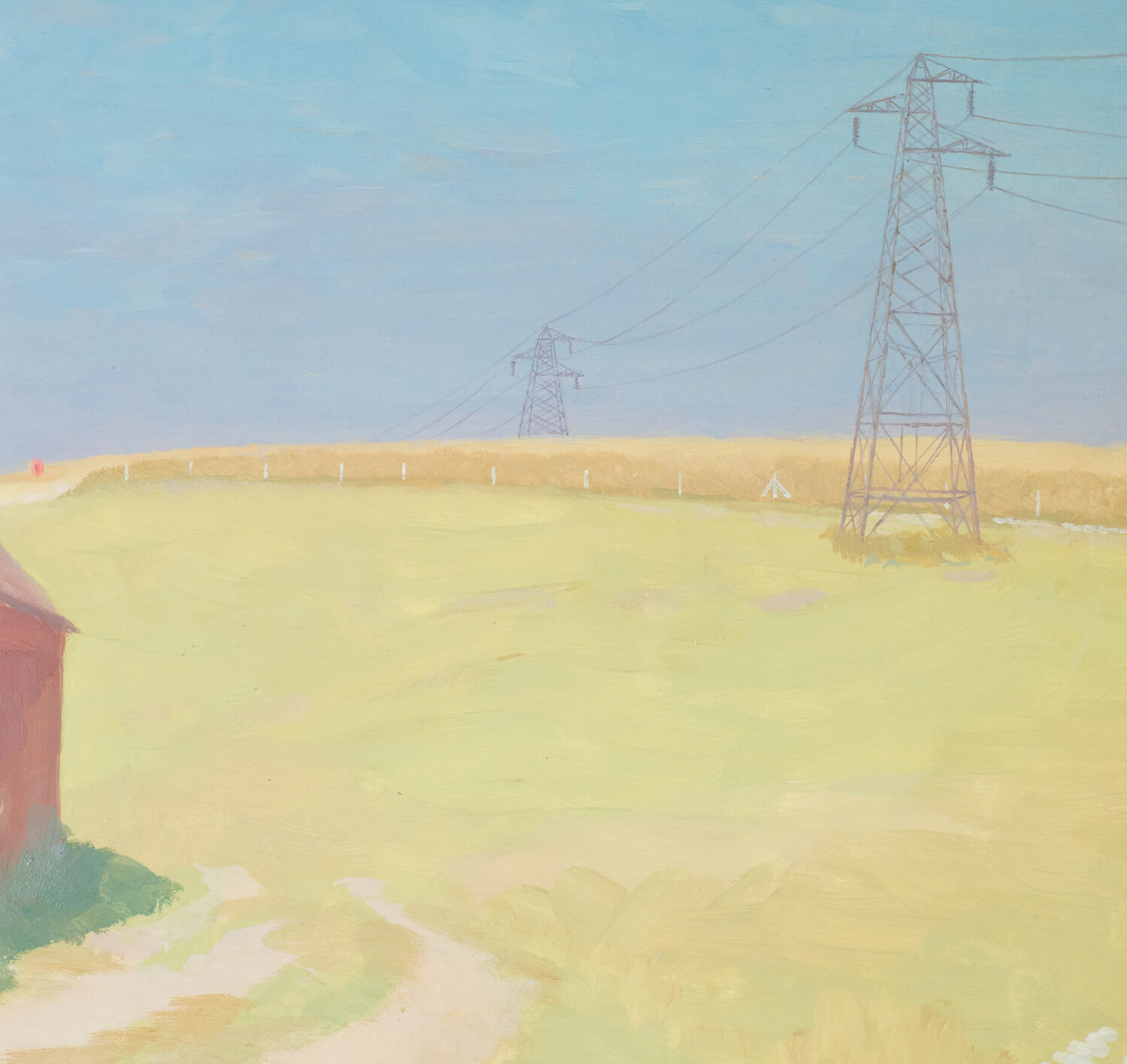 Pylons and corn fields, circa 1930 - Modern British Art Gallery