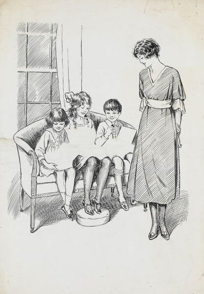 Mother and three children - Modern British Art Gallery