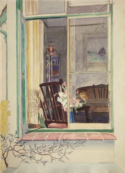 Interior View through a window - Modern British Art Gallery