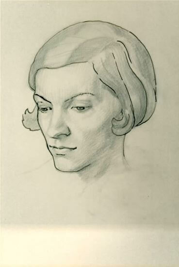 Portrait of the Artist's Wife, Celia Fiennes - Modern British Art Gallery