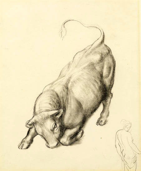 Study for Europa, Kneeling Bull, c.1928 - Modern British Art Gallery