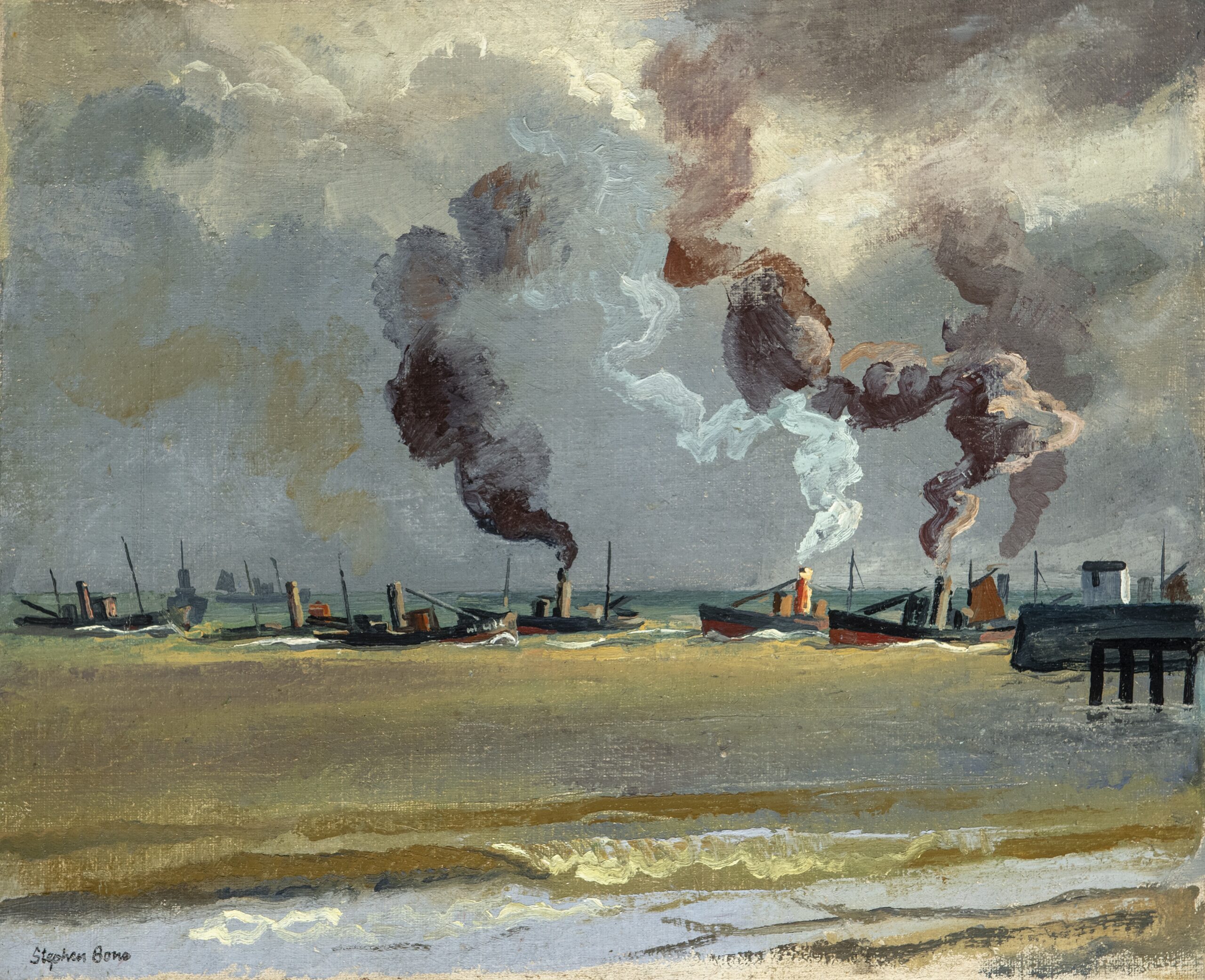 Steam Drifters, circa 1940 - Modern British Art Gallery