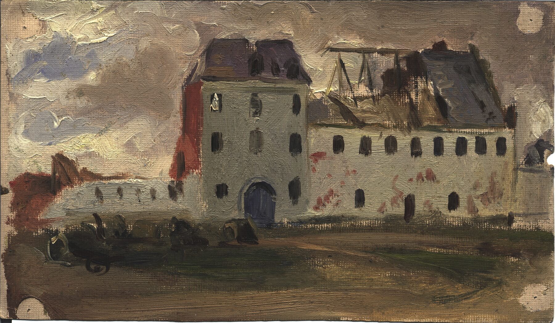 Shell damaged buildings Northern France, c.1918, - Modern British Art ...