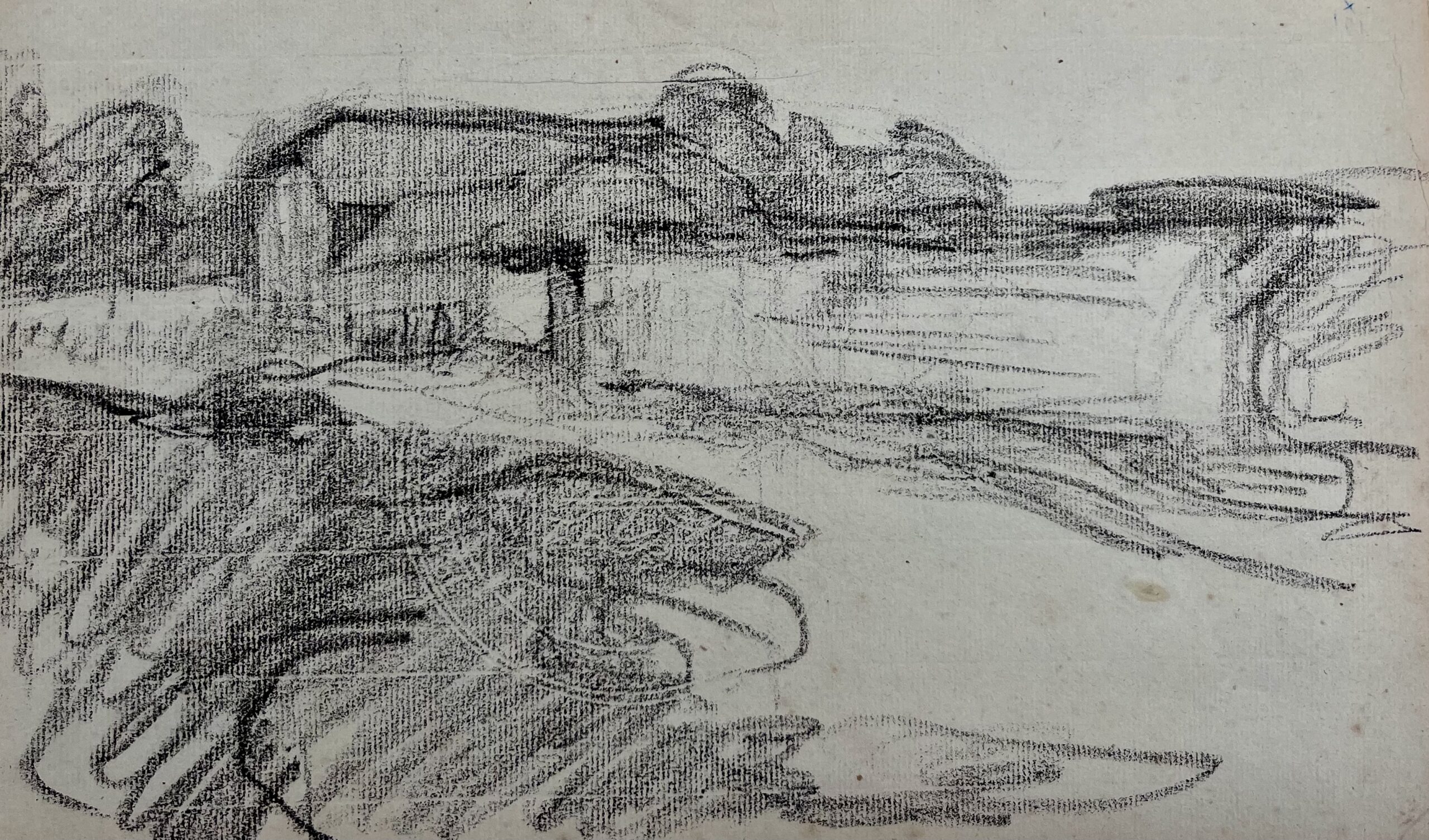 Drawing of barn in the countryside - Modern British Art Gallery