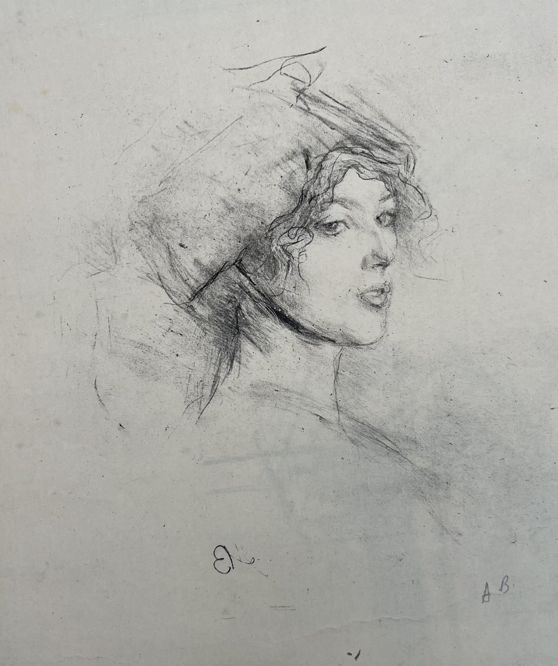 Portrait of a woman, head and shoulders - Modern British Art Gallery