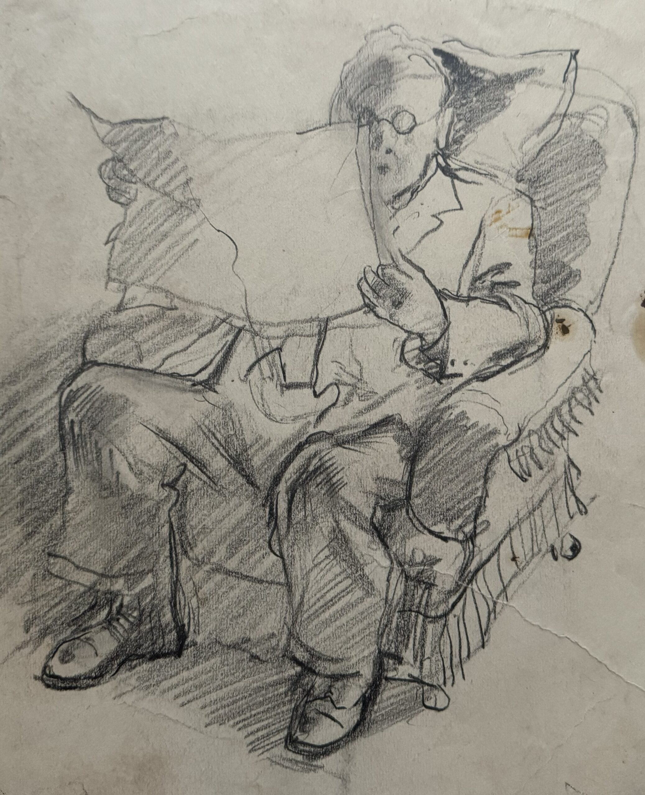 William Dunbar reading a newspaper - Modern British Art Gallery