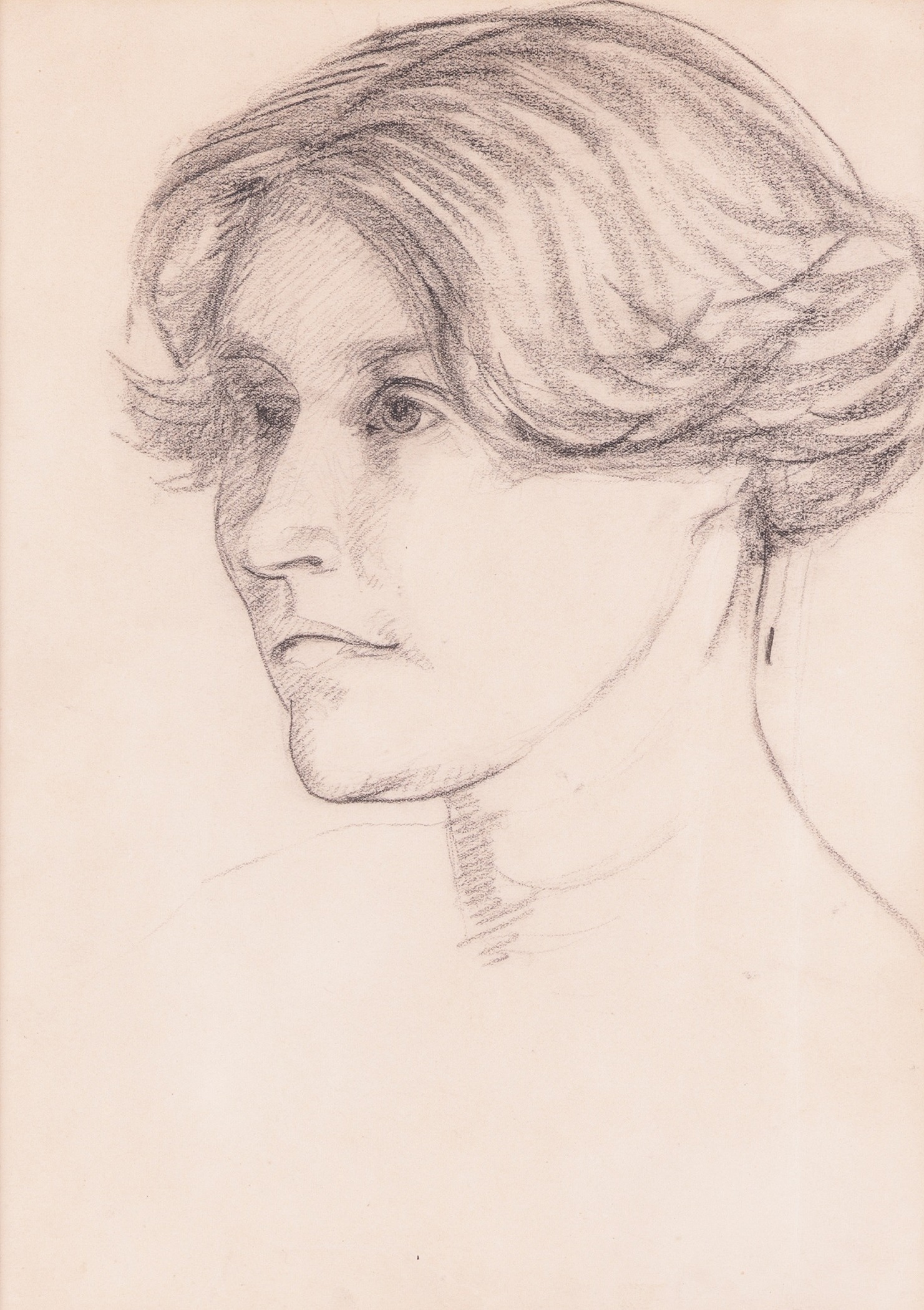 Portrait of a young woman, Three Quarter View - Modern British Art Gallery